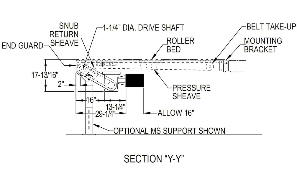 190-LRSS Belt Driven Live Roller Straight Spur Conveyor | Conveyer & Caster
