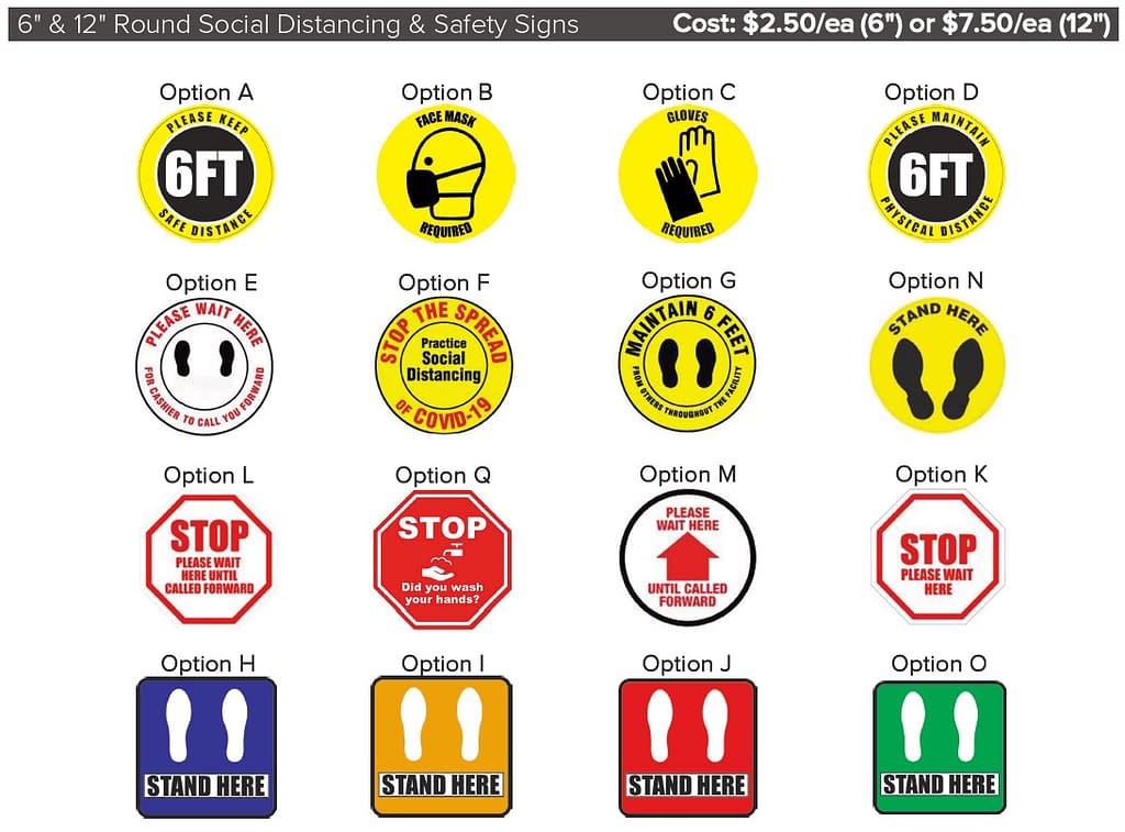 Social Distancing Floor Signs - Conveyer & Caster